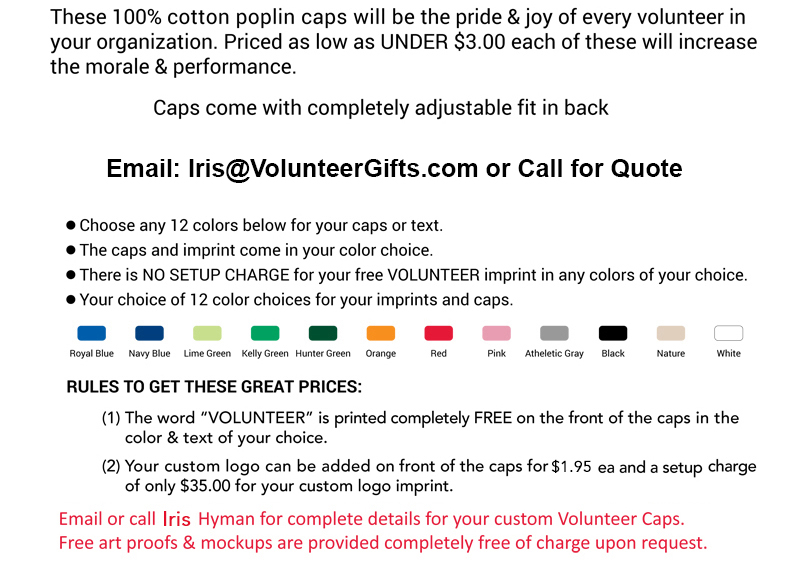 Volunteer Cap - Volunteer Gifts